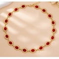 3PC Pierced gold and red stone necklace, bracelet, and earring set ...