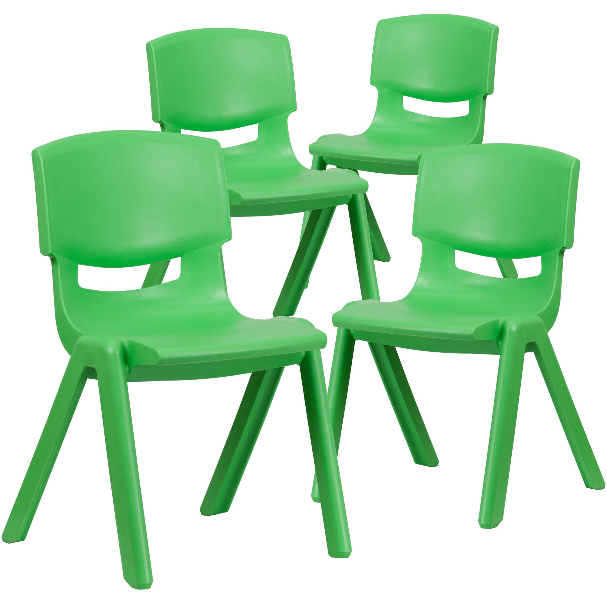 F&F Furniture Group Set of 4 Green Solid Stackable School Chairs 26.75 ...