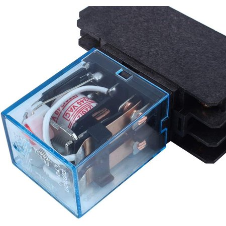 Power Relay with Socket Base, 10A DPDT LY2NJ AC 220V Coil Power Relay ...