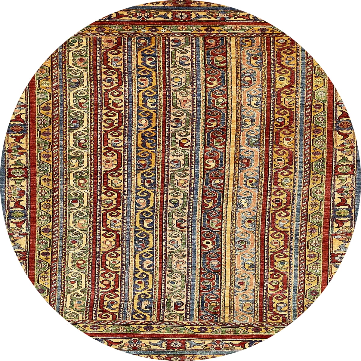 Ahgly Company Indoor Round Abstract Red Abstract Area Rugs, 6' Round ...