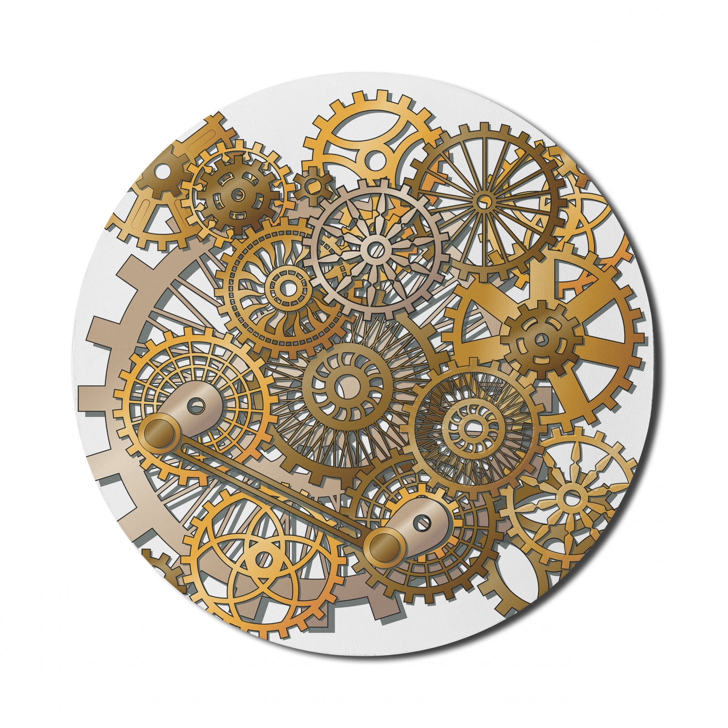 Clock Mouse Pad for Computers, Gears in Style of Steampunk Mechanical ...