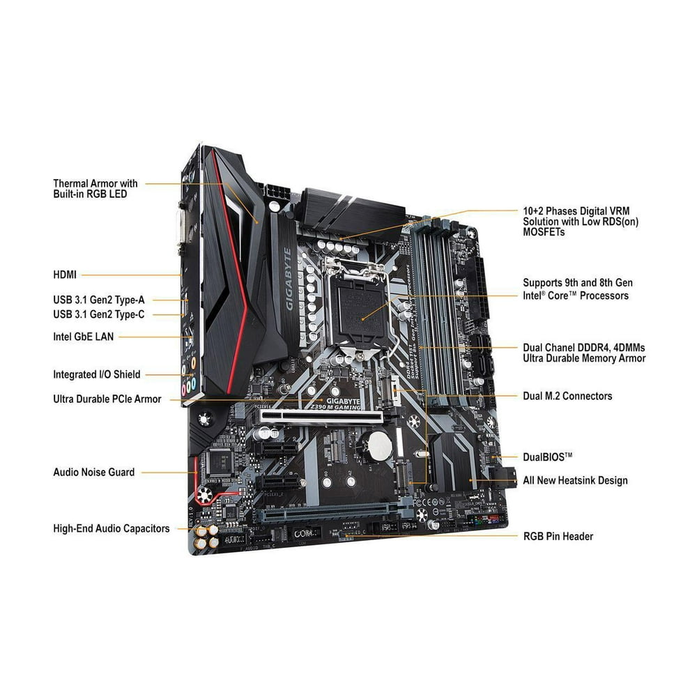 Ultra Durable Z390 M GAMING Desktop Motherboard - Intel Z390 Chipset ...