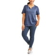 Terra & Sky Split Neck Tee - Walmart.com