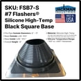 Flashers #7 Silicone Black Square Flexible Roof Jack Pipe Boot Metal ...