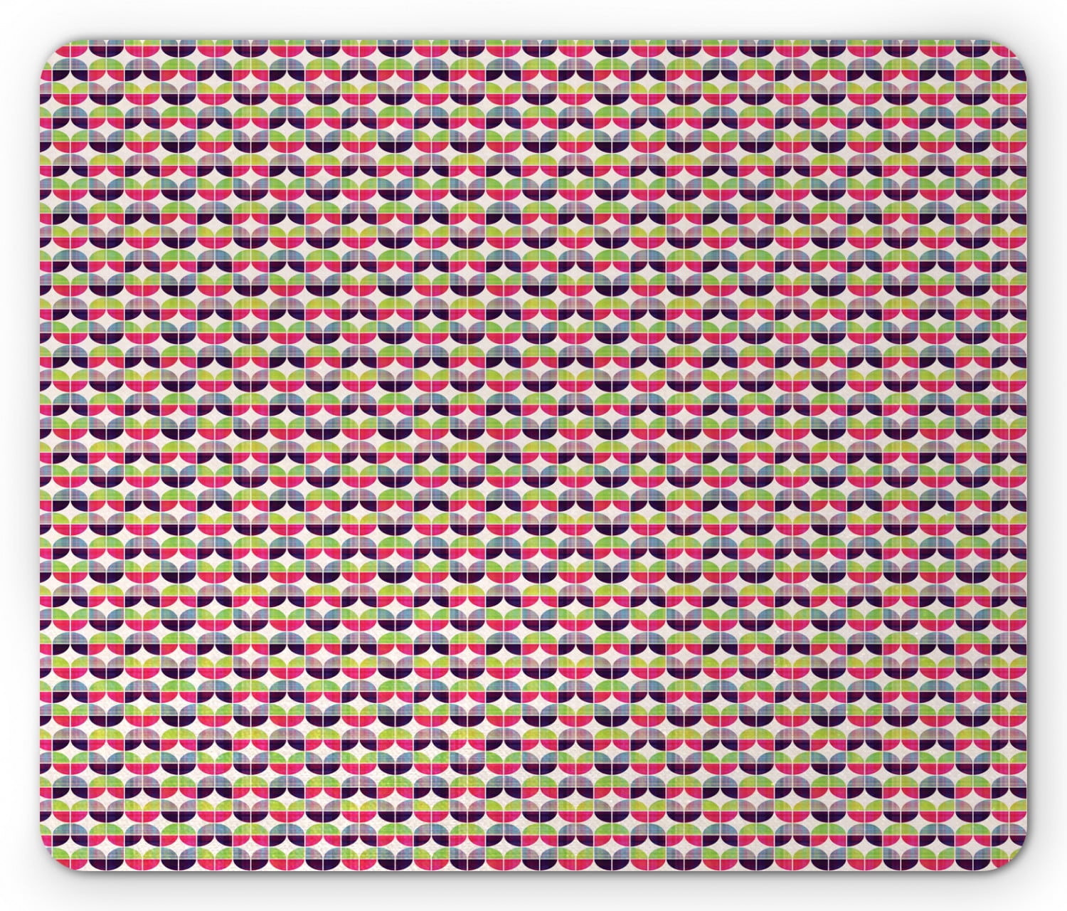 Geometric Mouse Pad, Colorful Arrangement of Half Circle Shapes ...