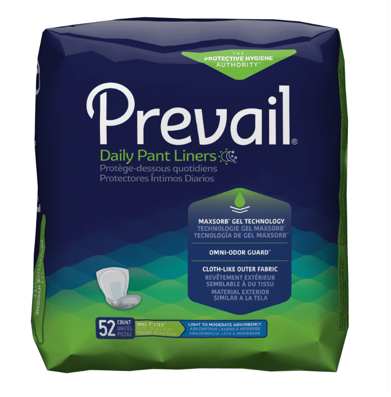 Prevail Incontinent Pad 12.5" L Pant Liner PL-100/1, Light to Moderate ...