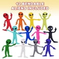 ArtCreativity Bendable Alien Figure Toys for Kids – Set of 12 Flexible ...