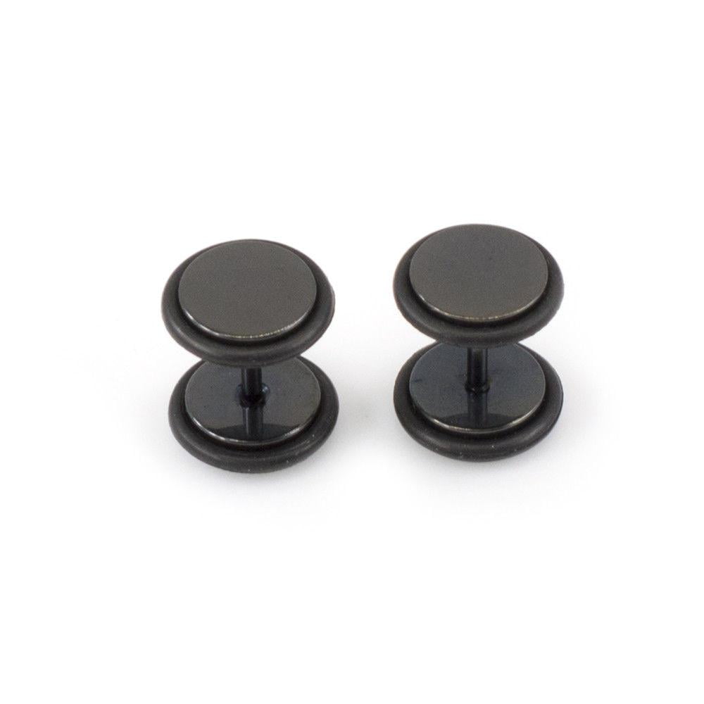 Fake Faux Cheater Illusion Ear Plug Earrings with Metallic Finish 16G ...