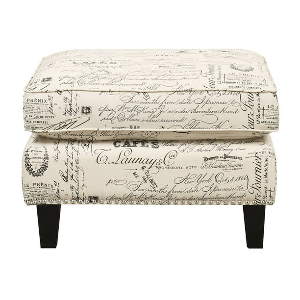 Picket House Emery Ottoman in French Script - Walmart.com