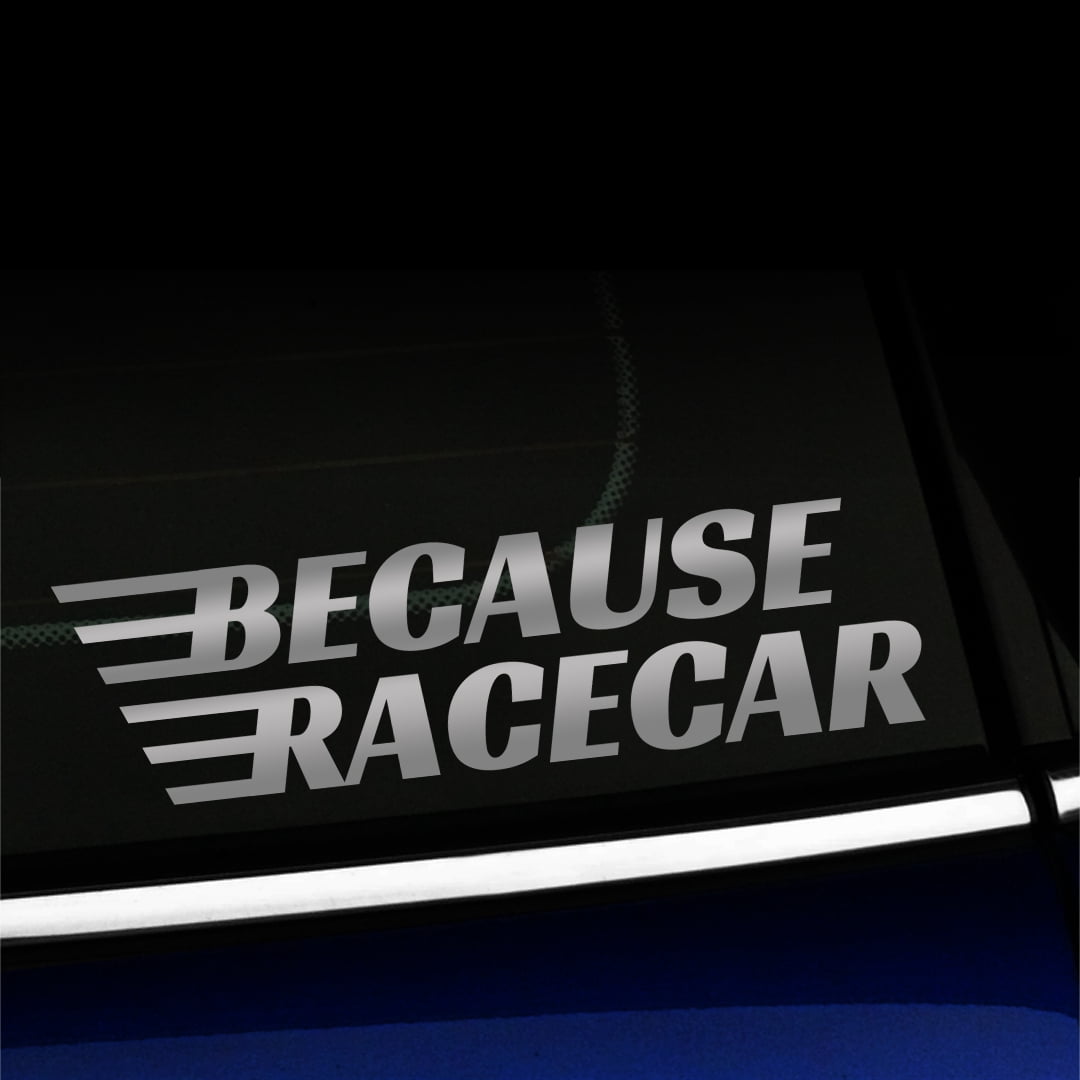 Because Racecar - Vinyl Decal - Choose Color - [SILVER] - Walmart.com