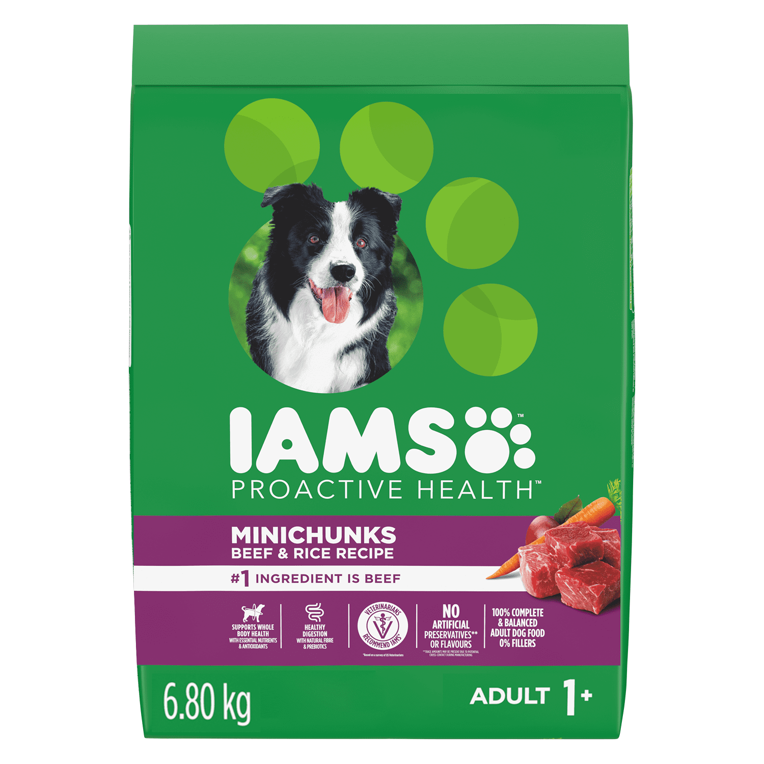 Click here for Iams Proactive Health Minichunks Beef & Rice Recip... prices