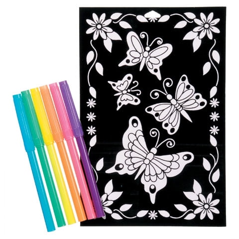 Velvet Poster With Markers Butterfly Daisy 6X9 - Walmart.com