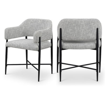 Meridian Furniture Madelyn Grey Velvet Dining Chair (Set of 2 ...