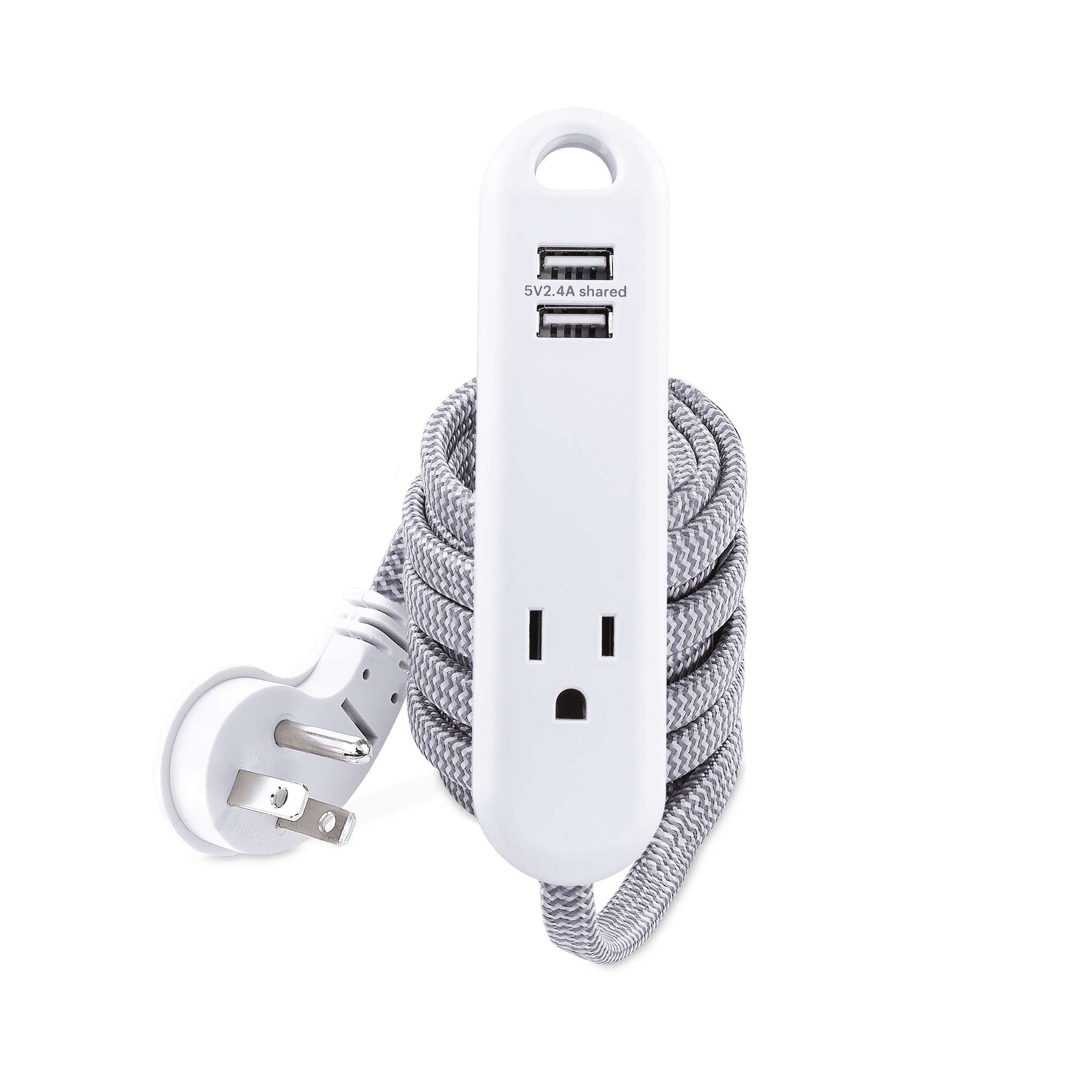 Brandclub - onn. Extension Cord with 1 AC Outlet and 2 USB Ports, 6 ft