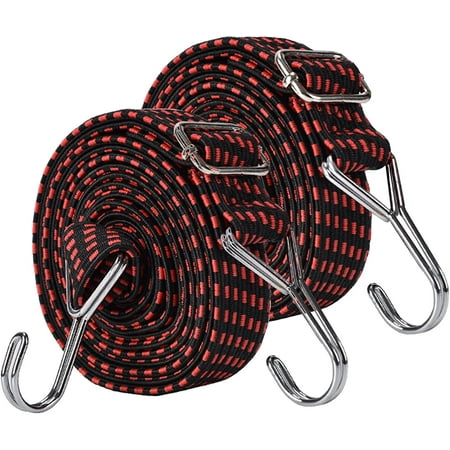 Bungee Cords with Hooks Adjustable - Elastic Heavy Duty Straps Rope 2 ...