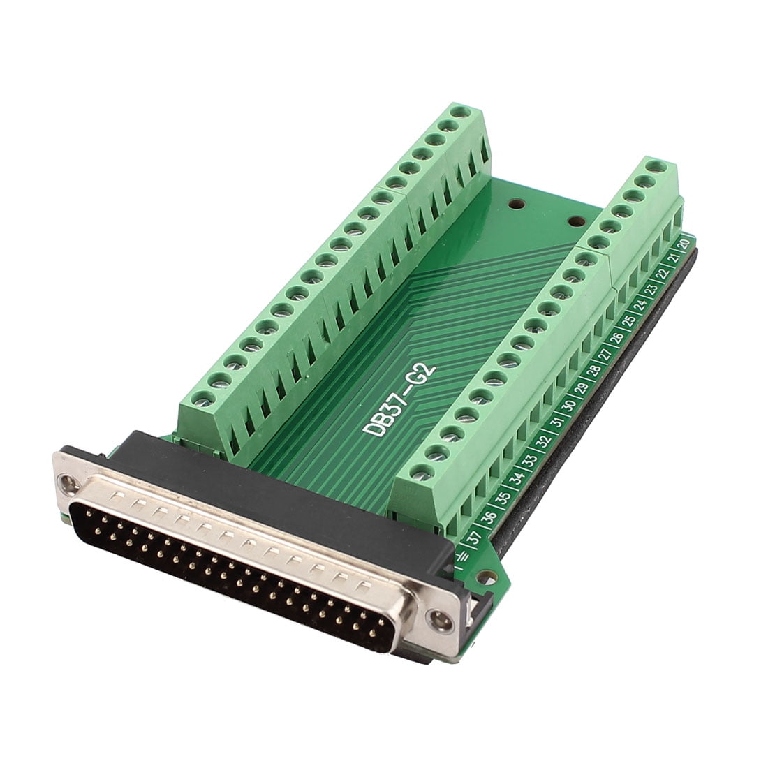 DB37 Male Adapter to 37 Pin Port Terminal Dual Row Screw Breakout Board ...