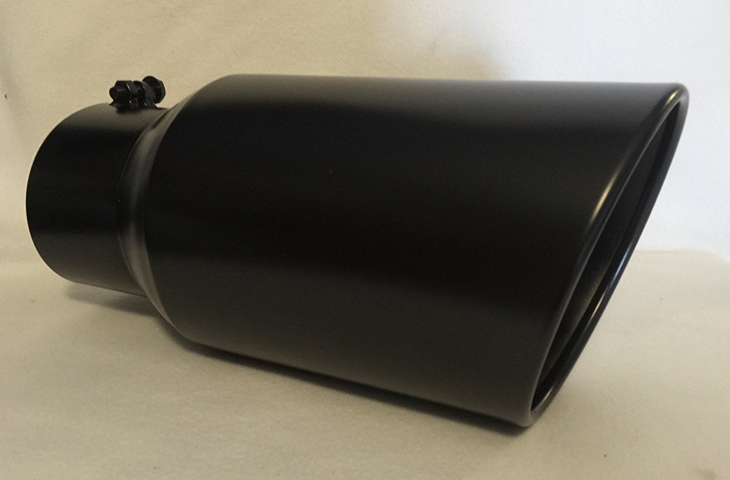 5" Inlet x 7" Outlet x 15" Long Rolled Edge FLAT BLACK Diesel Exhaust ...