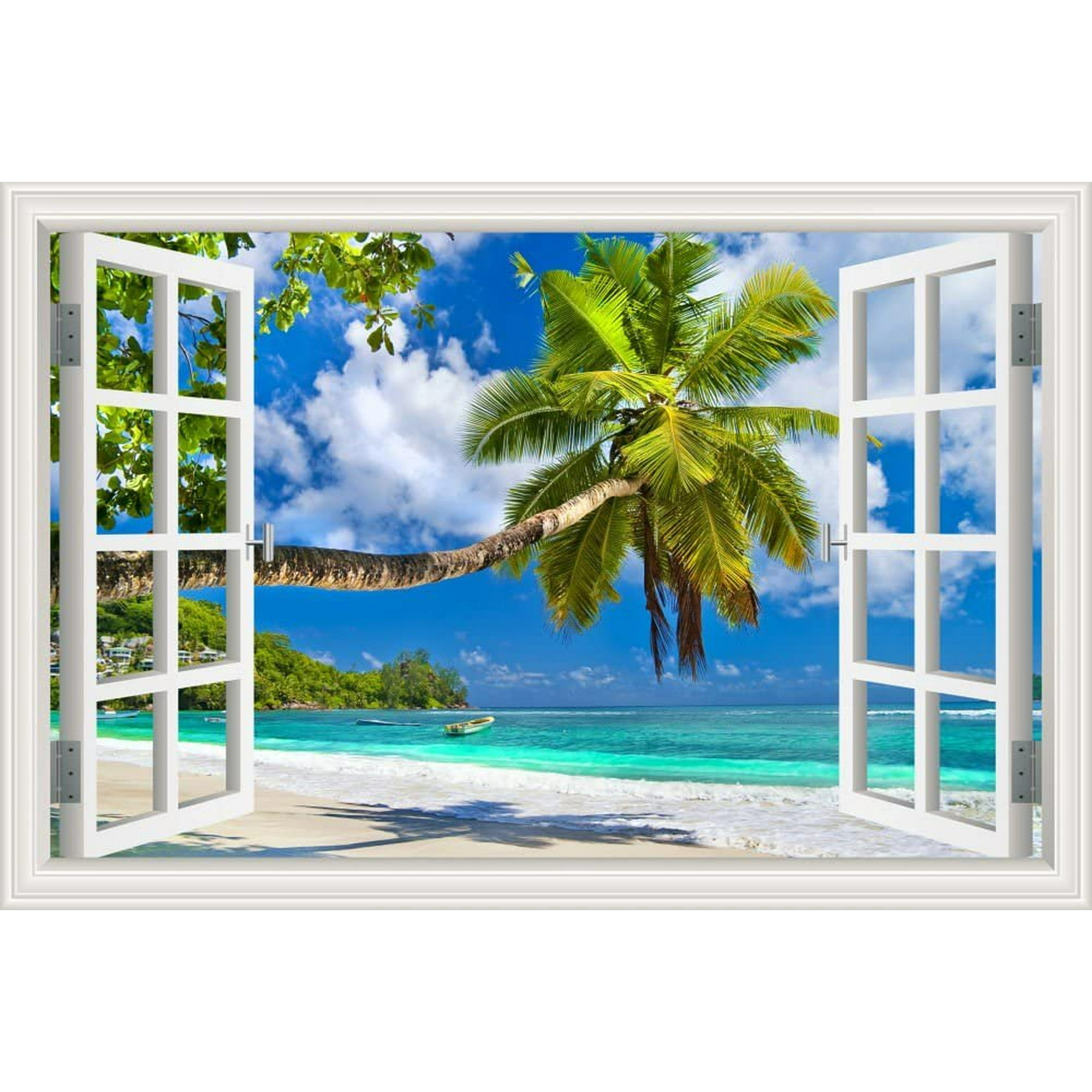 Click here for Mofan Removable 3d Window View Wall Decals-Coconut... prices