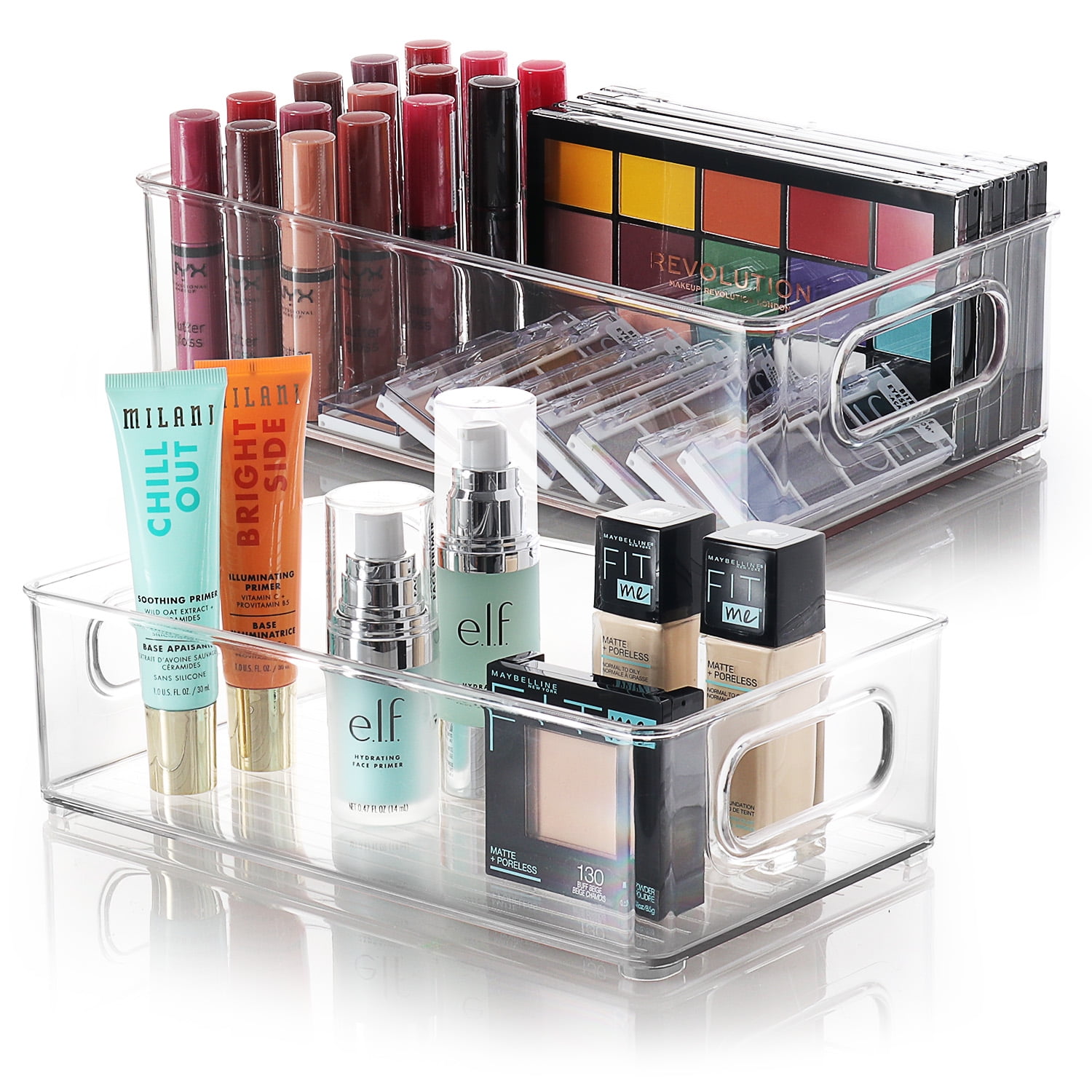 StorageBud Clear Storage Bins , 10X6X3" Plastic Containers,2 Pack ...