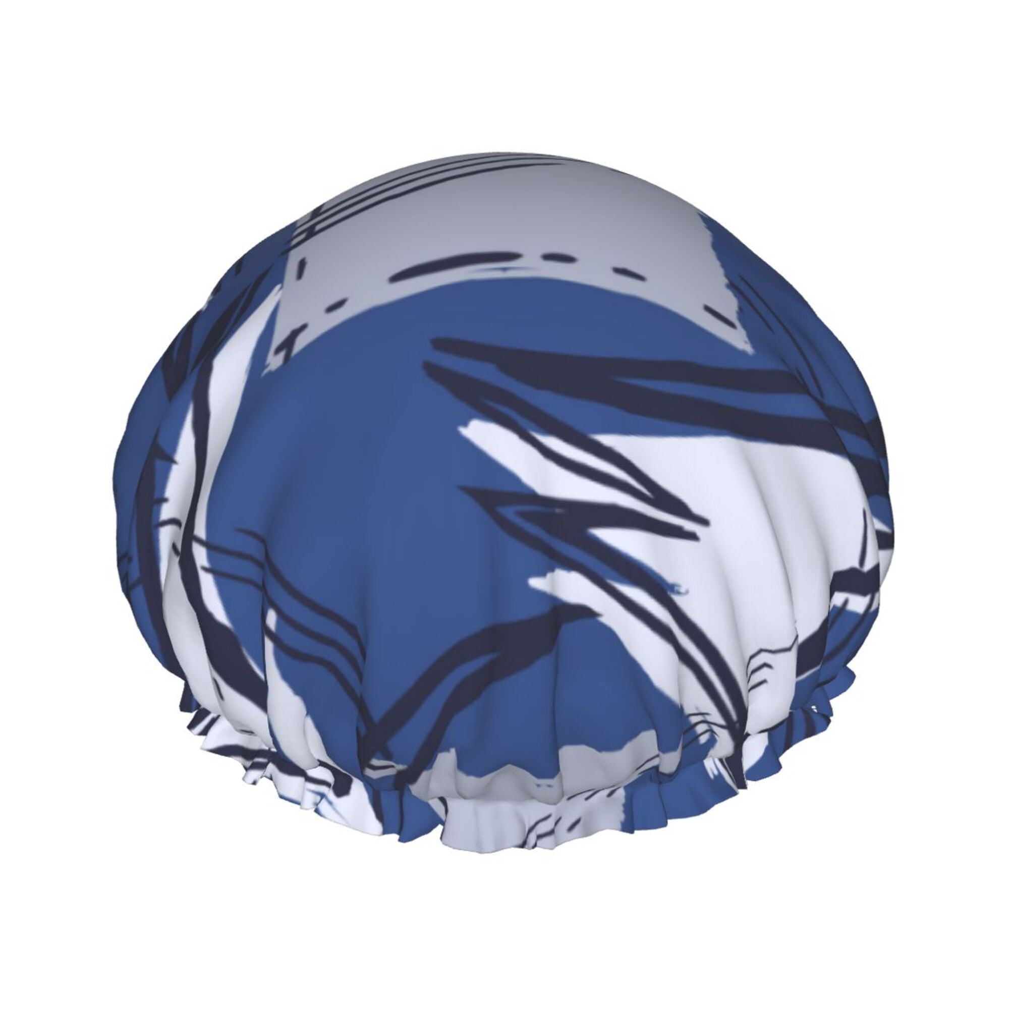 YFYANG Women's Double Waterproof Shower Cap, Blue Geometric Graffiti ...