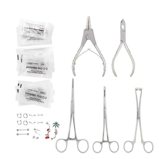 Body Piercing Accessory,Eyebrow Nose Body Stainless Body Piercing Kit ...