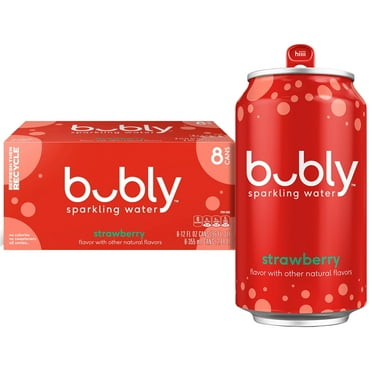 bubly Strawberry Sunset Sparkling Water, 12 fl oz, 8 Pack Cans ...