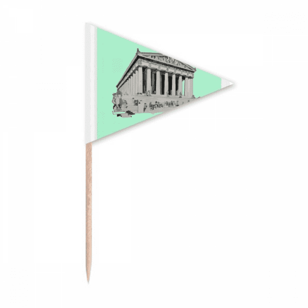 Temple Classicism Divinity Temple Toothpick Triangle Cupcake Toppers ...