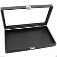New Glass Top Jewelry Display Case Box Black 24 Gem Gold Nugget with ...
