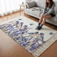 Bedroom Rug Carpet 3'x 5', Purple Spring Floral Washable Floor Carpet ...