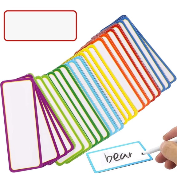 54 Pieces Magnetic Dry Erase Labels - 9 Colors Reusable Name Plate Tags ...