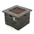 Loene Outdoor Square Fire Pit, Natural Stone Finish - Walmart.com