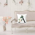 Decorative Alphabet Letter Floral Square Throw Pillow Covers Sofa Couch ...