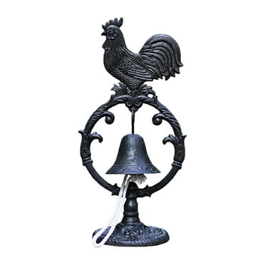 14 inch Large Cast Iron Farmhouse Dinner Bell, Outdoor Church School ...