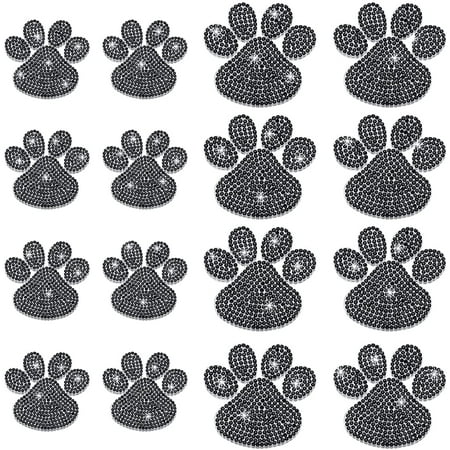 Compuye 16 Pieces Car Paw Stickers Bling Crystal Paw Stickers ...
