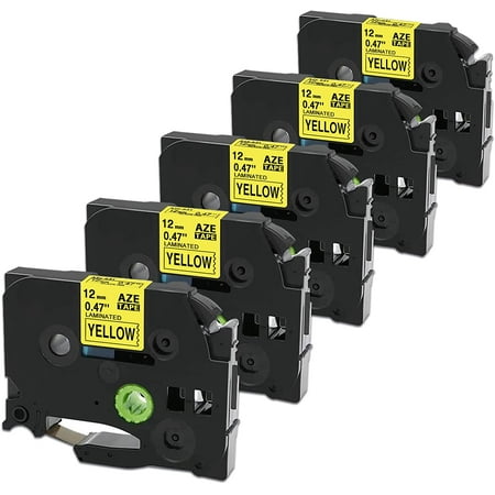 Replacement for TZe-631 Brother Label Maker Tape 12mm 0.47 Yellow ...