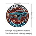 8 Inch Round Retro American Muscle Car Metal Sign, Classic Muscle Car ...