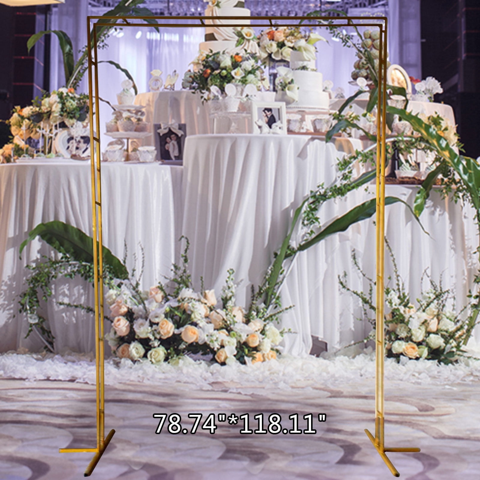 Miumaeov 6.6x9.8ft Wedding Arch Stand Square Arch Backdrop Shelf Iron ...