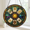 Abstract Circular Window Decor – Stained Glass Style Hanging Art ...