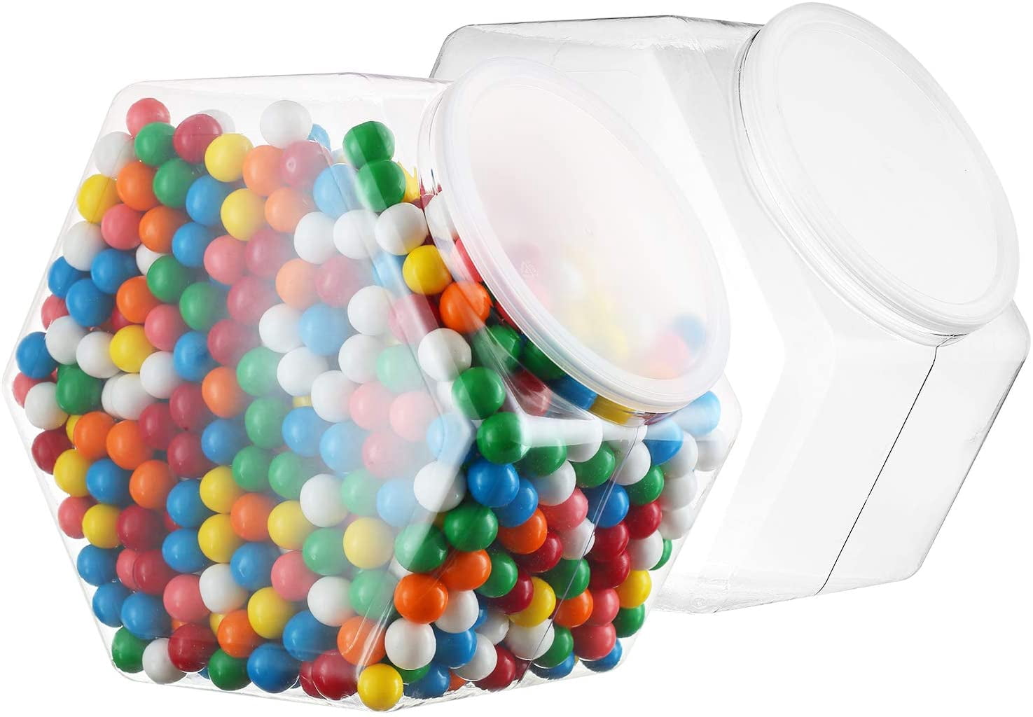 Pack of 2-1.5 Gallon Cookie Containers With Lids – Plastic Clear Candy ...