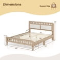 Gymax Full Wood Bed Frame w/Upholstered Headboard Solid Wood Leg Wooden ...