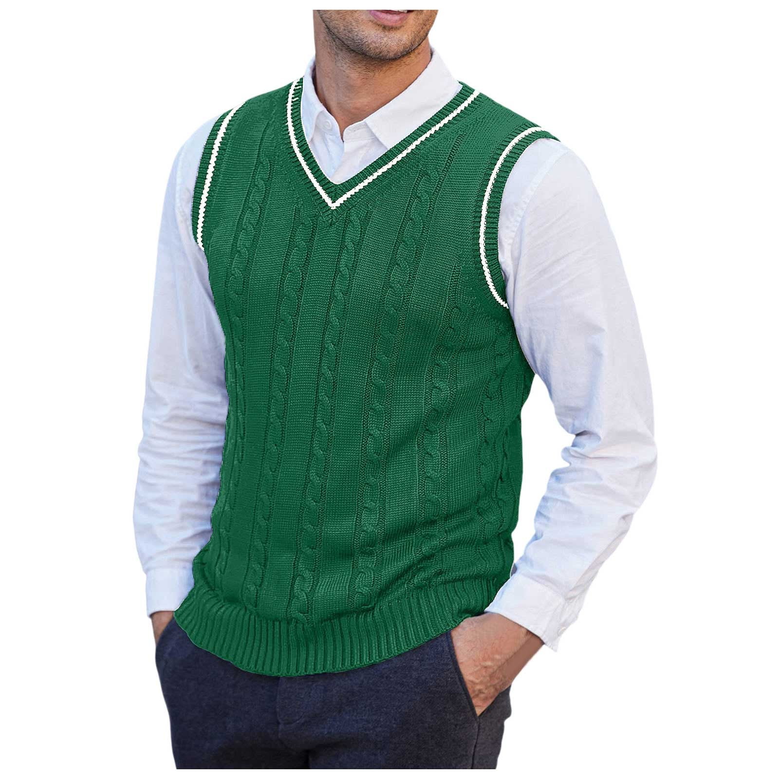 Click here for Chenmuxiuu Mens Sweater Vest For Men Knitted V-Nec... prices