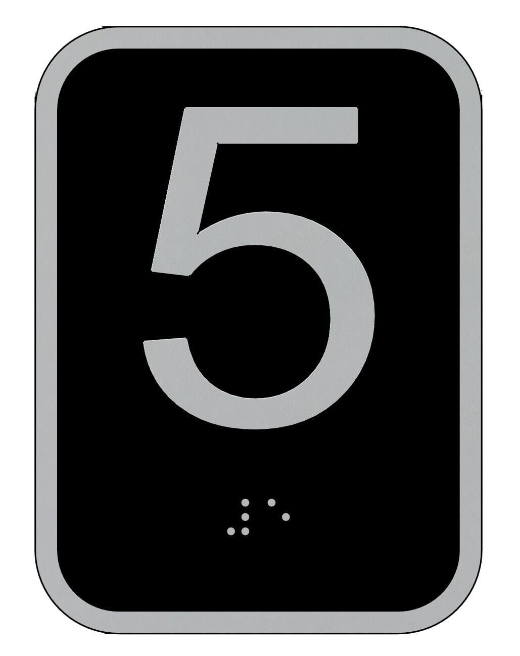 Elevator floor number 5 sign- Elevator Jamb Plate 5 ( 3x4, cast Iron ...