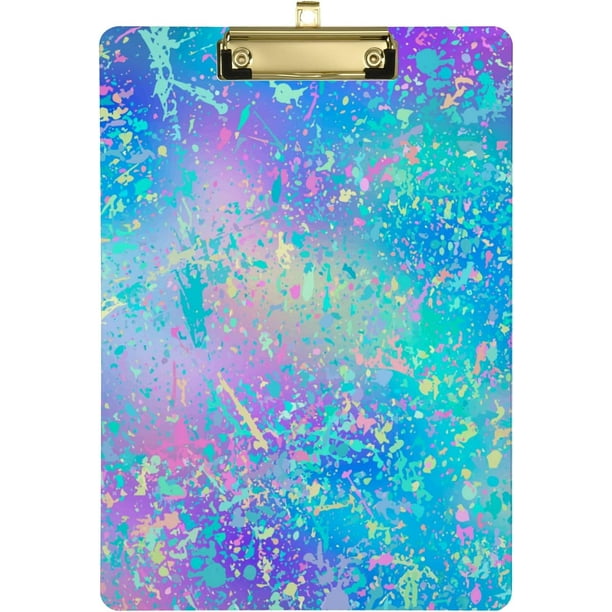 KXMDXA Rainbow Grid Marble Clipboard Hardboard Wood Nursing Clip Board ...