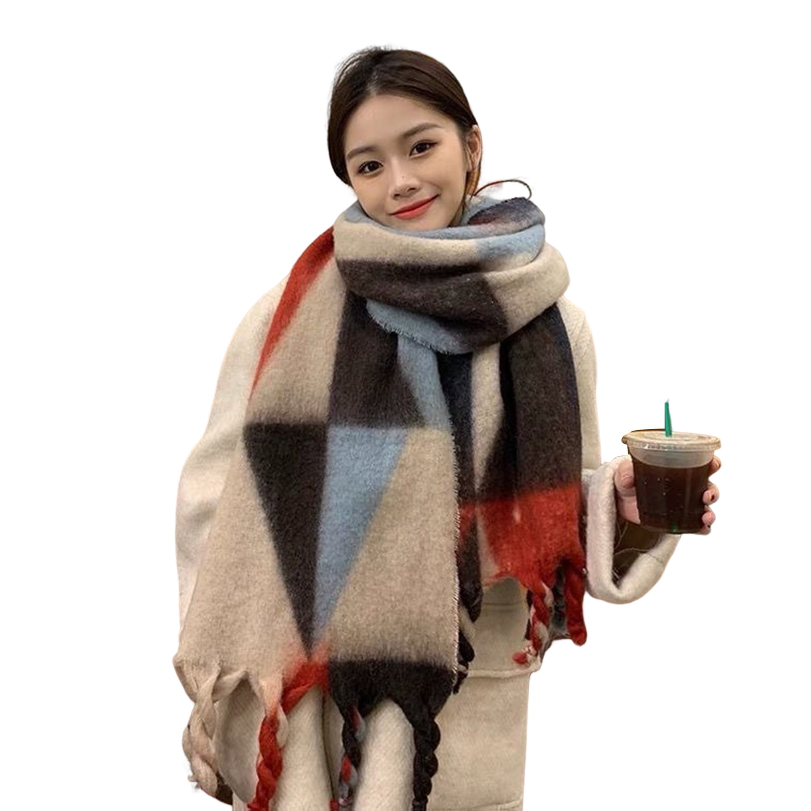 Click here for Visland Women Winter Scarf Cozy Thick Soft Color B... prices