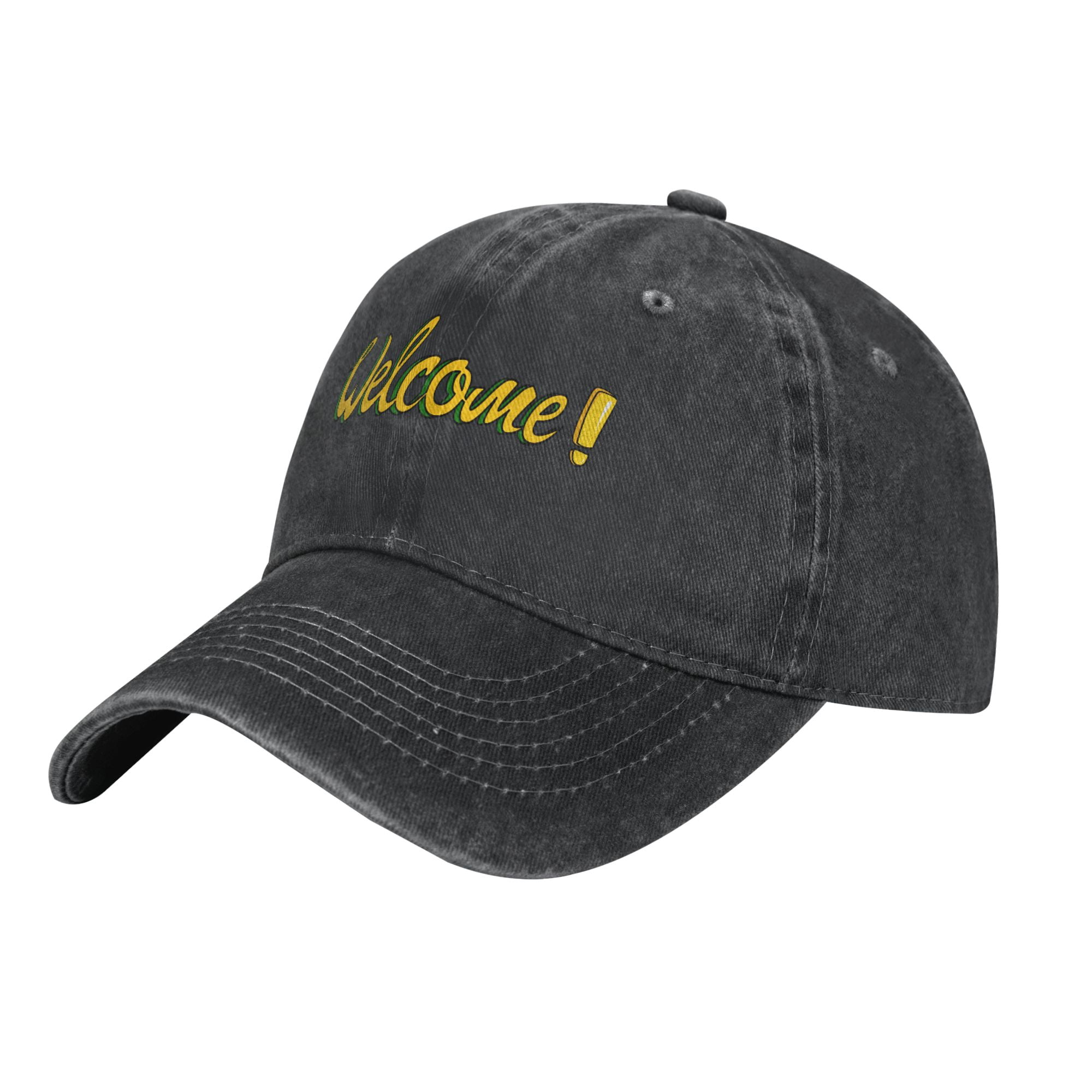 ZICANCN Mens Hats Unisex Baseball Caps-Welcome Calligraphy Text Hats ...
