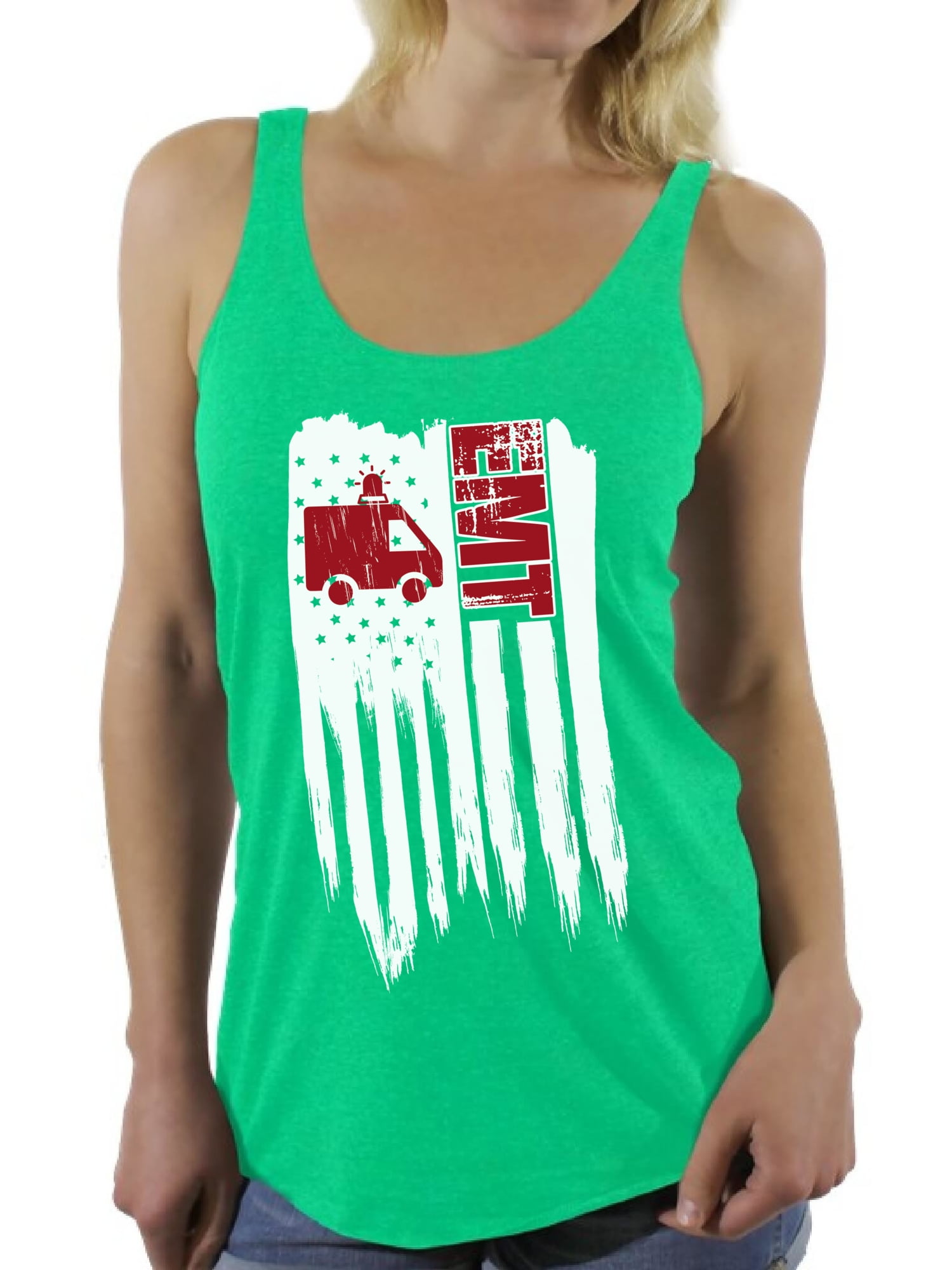 Awkward Styles American Flag EMT Women Racerback Tank Top Made in the ...