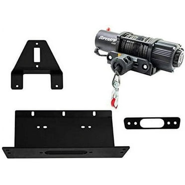 SuperATV 4500 lb Black Ops Winch with Heavy Duty Winch Mounting Plate ...