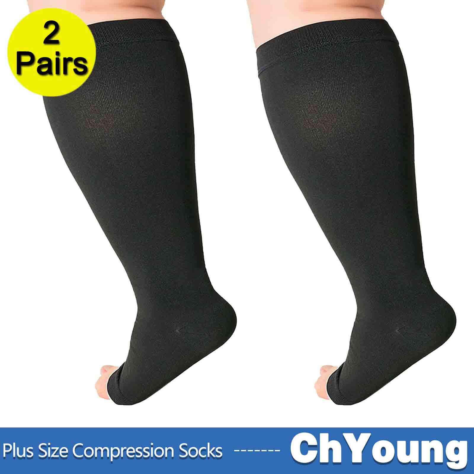 2Pack 7XL 15# Open Toe Compression Socks for Men and Women Stockings 20 ...