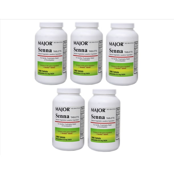 Major Pharmaceuticals Senna Natural Vegetable Laxative Tablets, 1000 ...