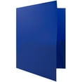 JAM Paper Medium Weight Plastic Folder, Blue, Two Pocket, 6/Pack ...